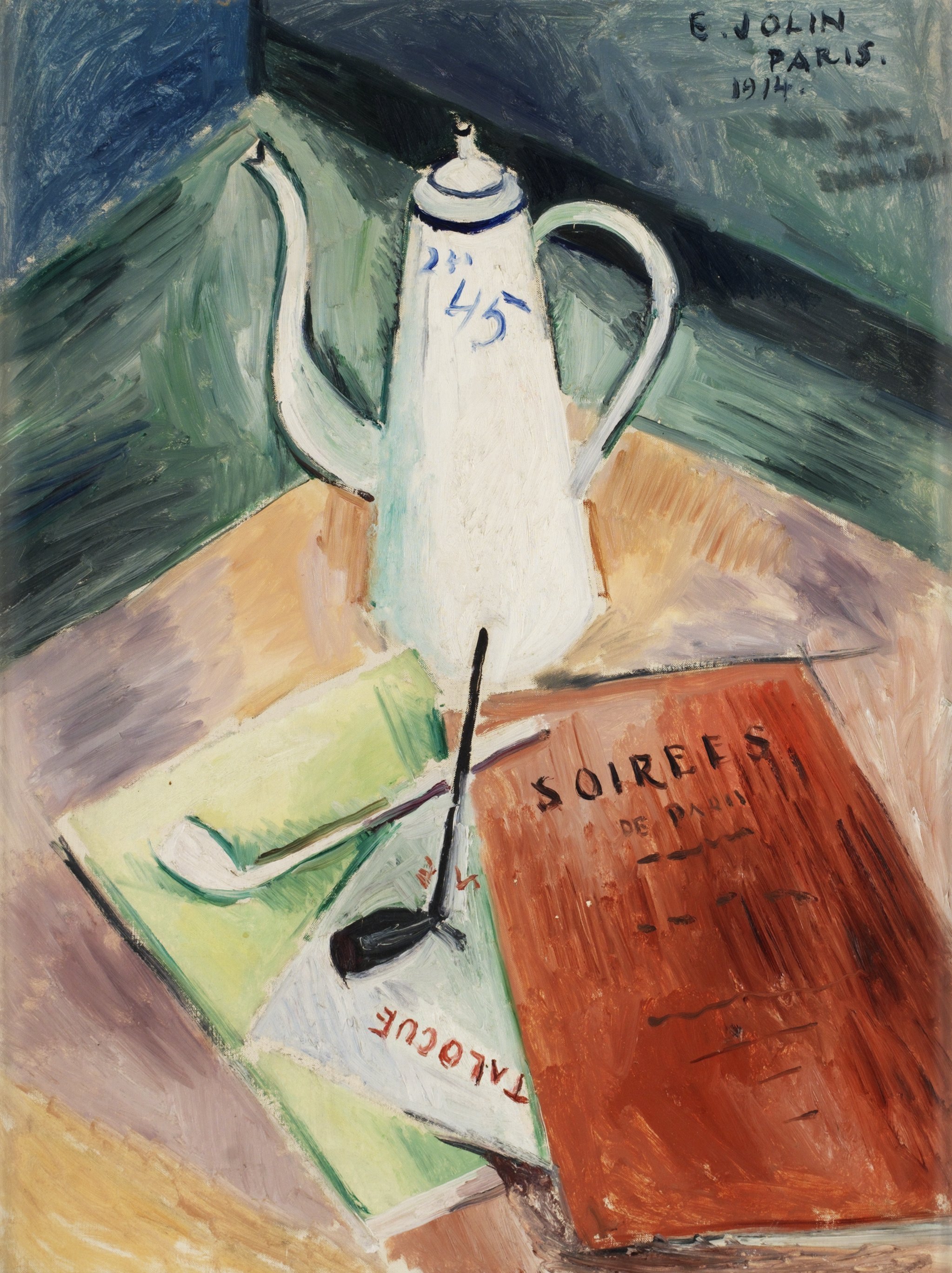 Einar Jolin, Stilleben med kaffekanna och pipa. - Bukowskis