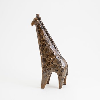 Lisa Larson, a stoneware figurine of a giraffe, from the 'Stora Zoo ...