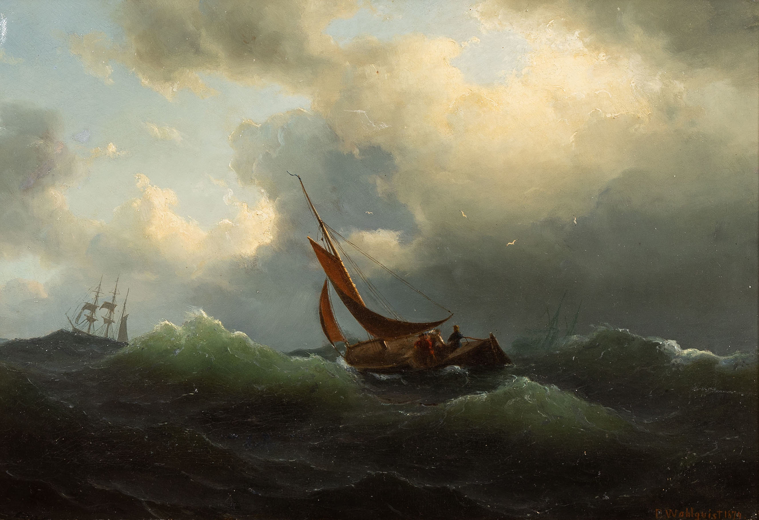 Ehrnfried Wahlqvist, oil on canvas, signed and dated 1874. - Bukowskis