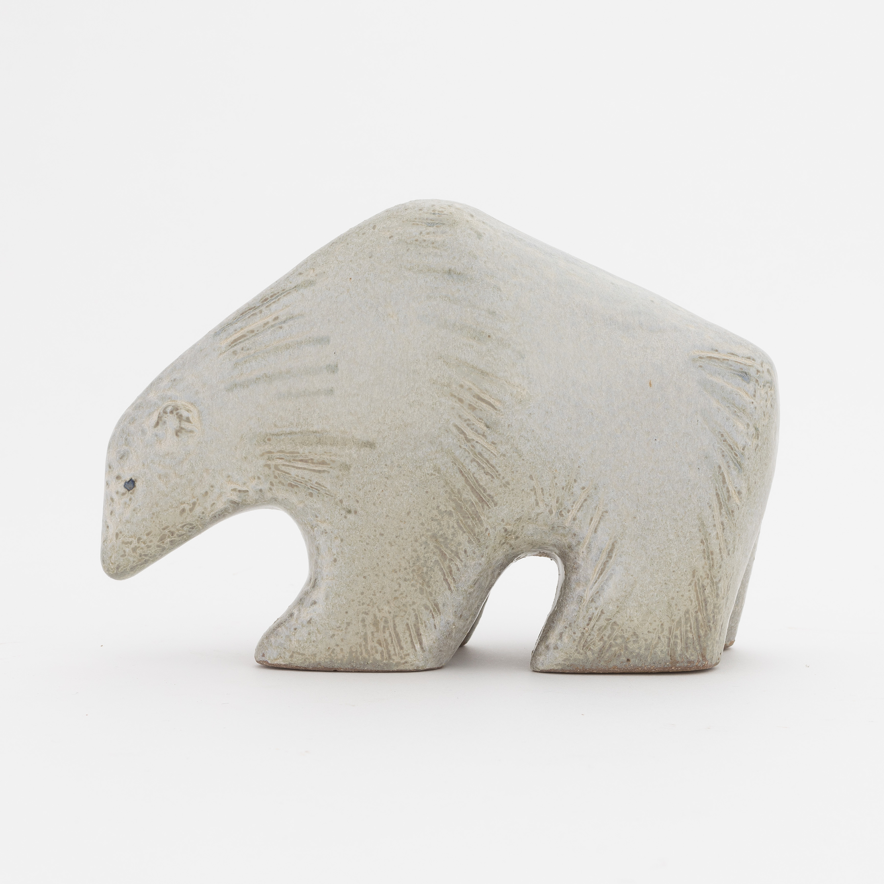 Lisa Larson, a stoneware figurine of a polar bear from the series 'Stora Zoo', Gustavsberg ...