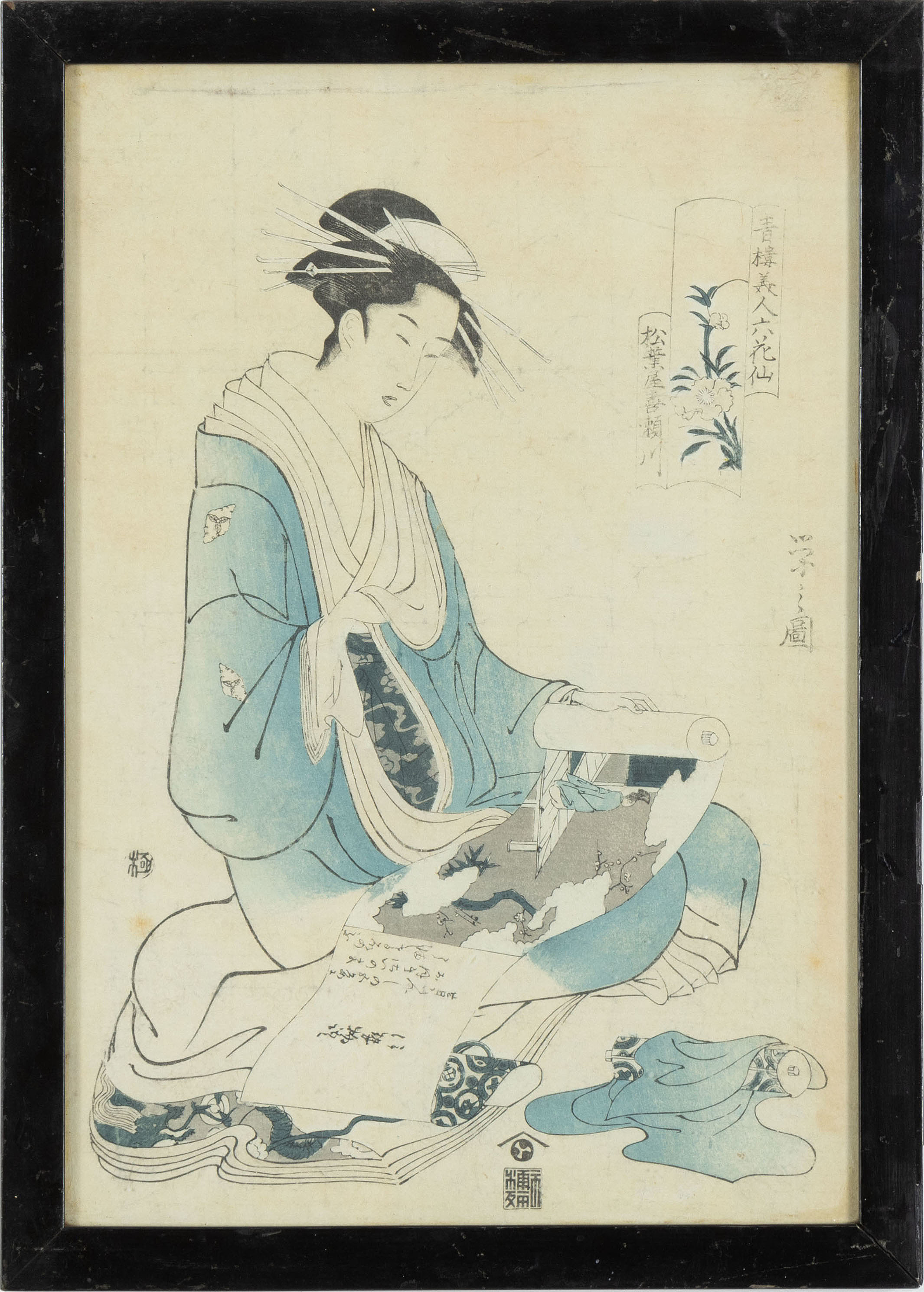 Chobunsai Eishi, presumably after, a woodblock print, 19th Century ...