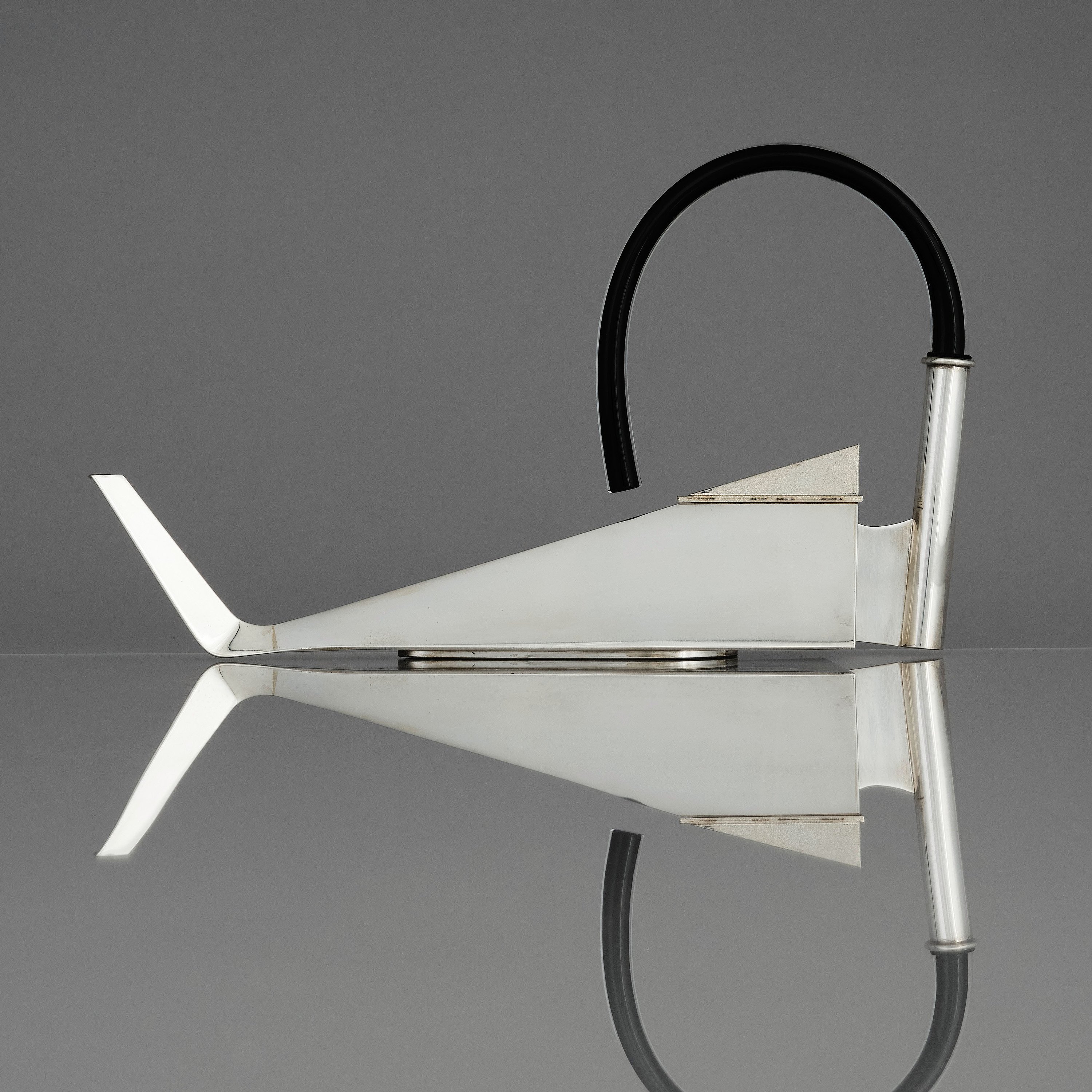 Karl Heinz Sauer, a sterling silver pot, executed in his own studio ...