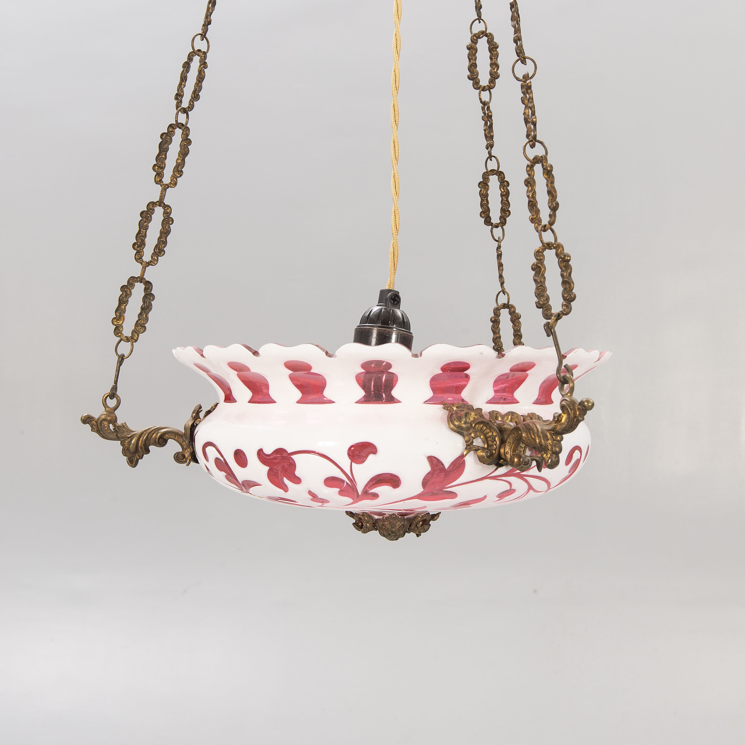A Neo Rococo glass ceiling ampel later part of the 19th century ...