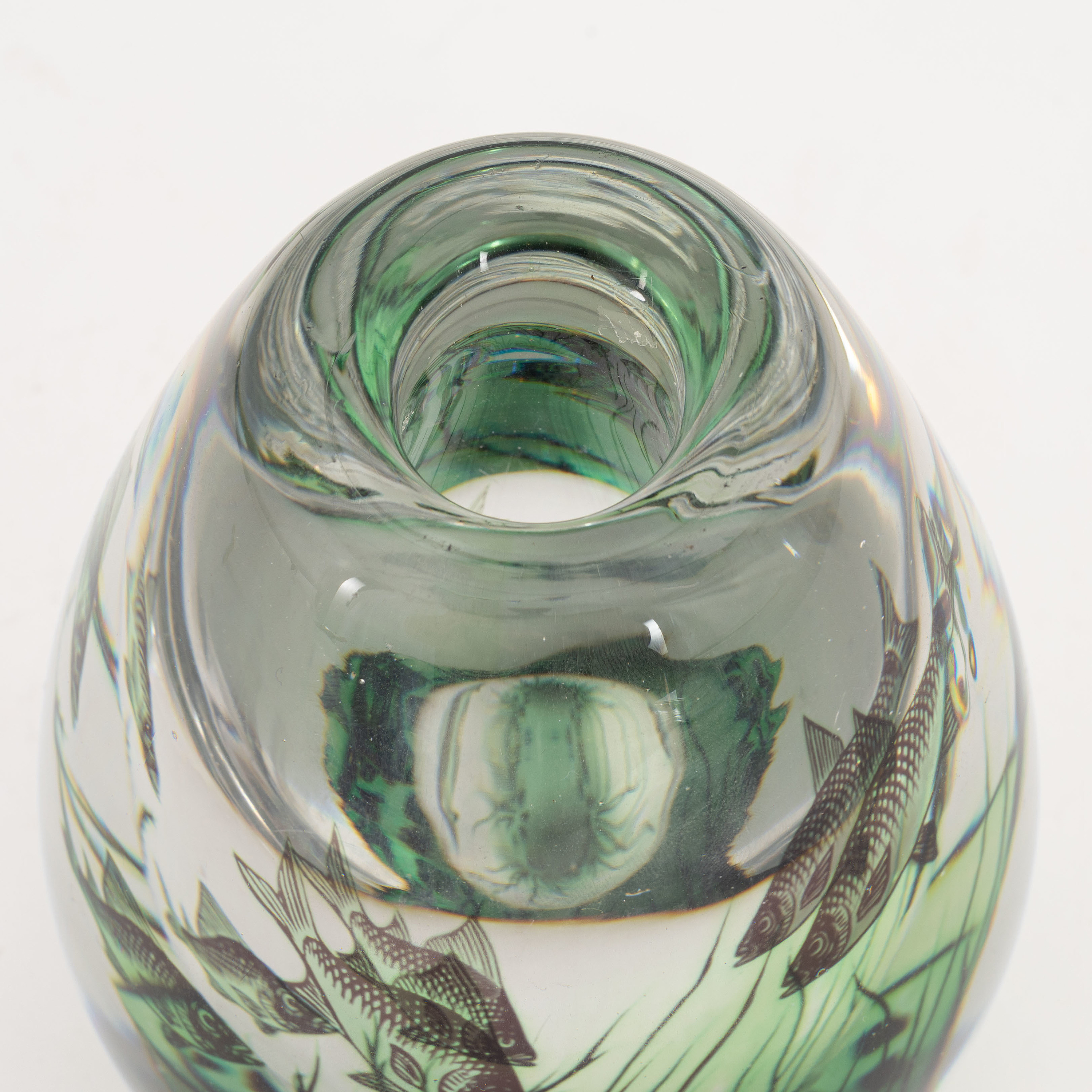 Edward Hald, a 'Fiskgraal' glass vase, Orrefors. - Bukowskis