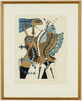 Max Walter Svanberg, kolorerade litografier, 2st, signerade. - Bukowskis