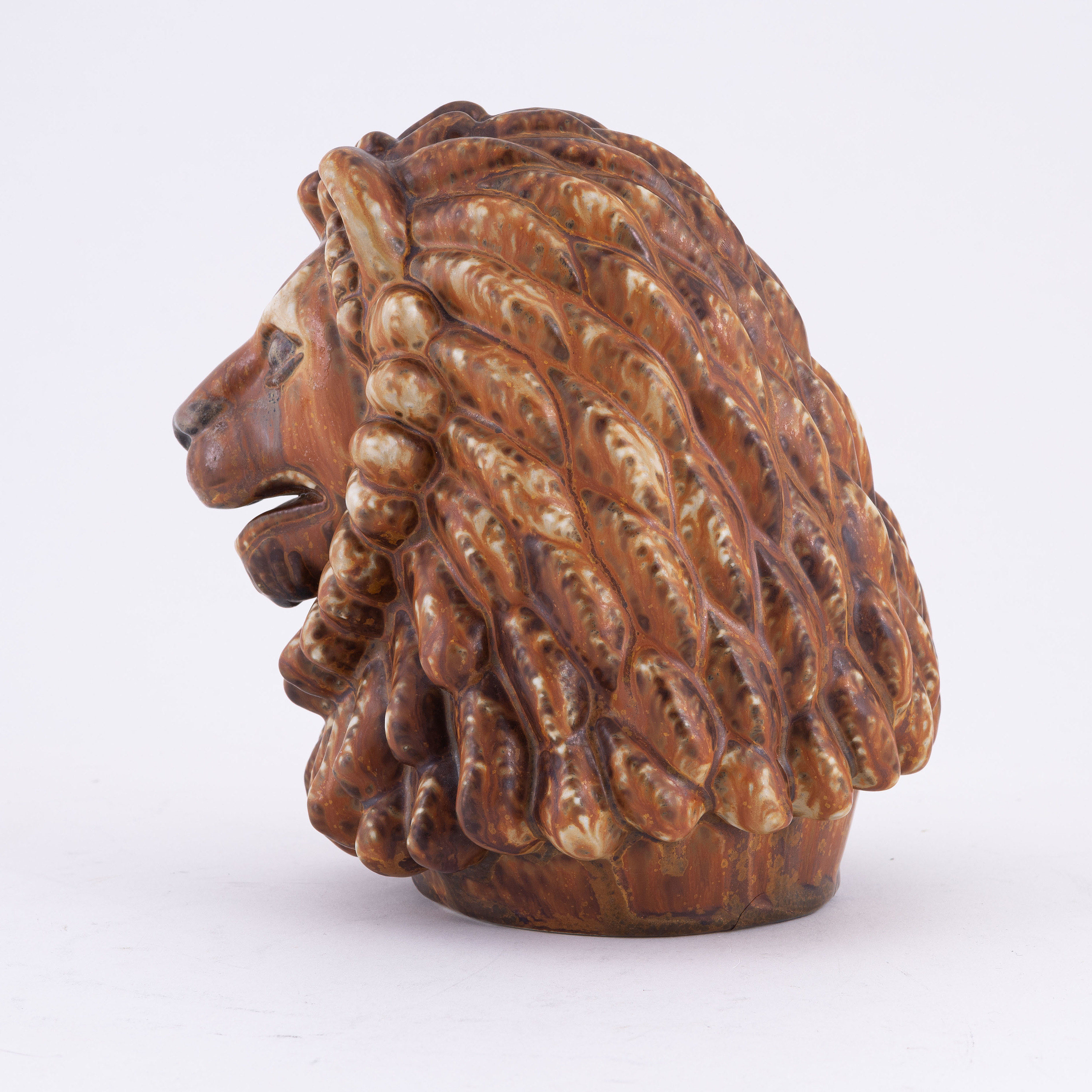 Gunnar Nylund, skulptur, lejonhuvud, Rörstrand 1950-60-tal. - Bukowskis