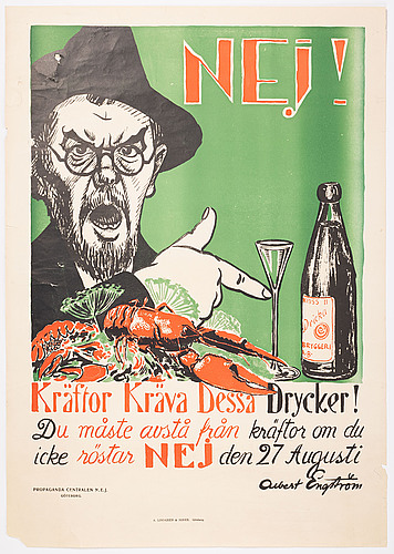 Albert Engström, affisch, A. Lindgren & Söner, Göteborg. - Bukowskis ...