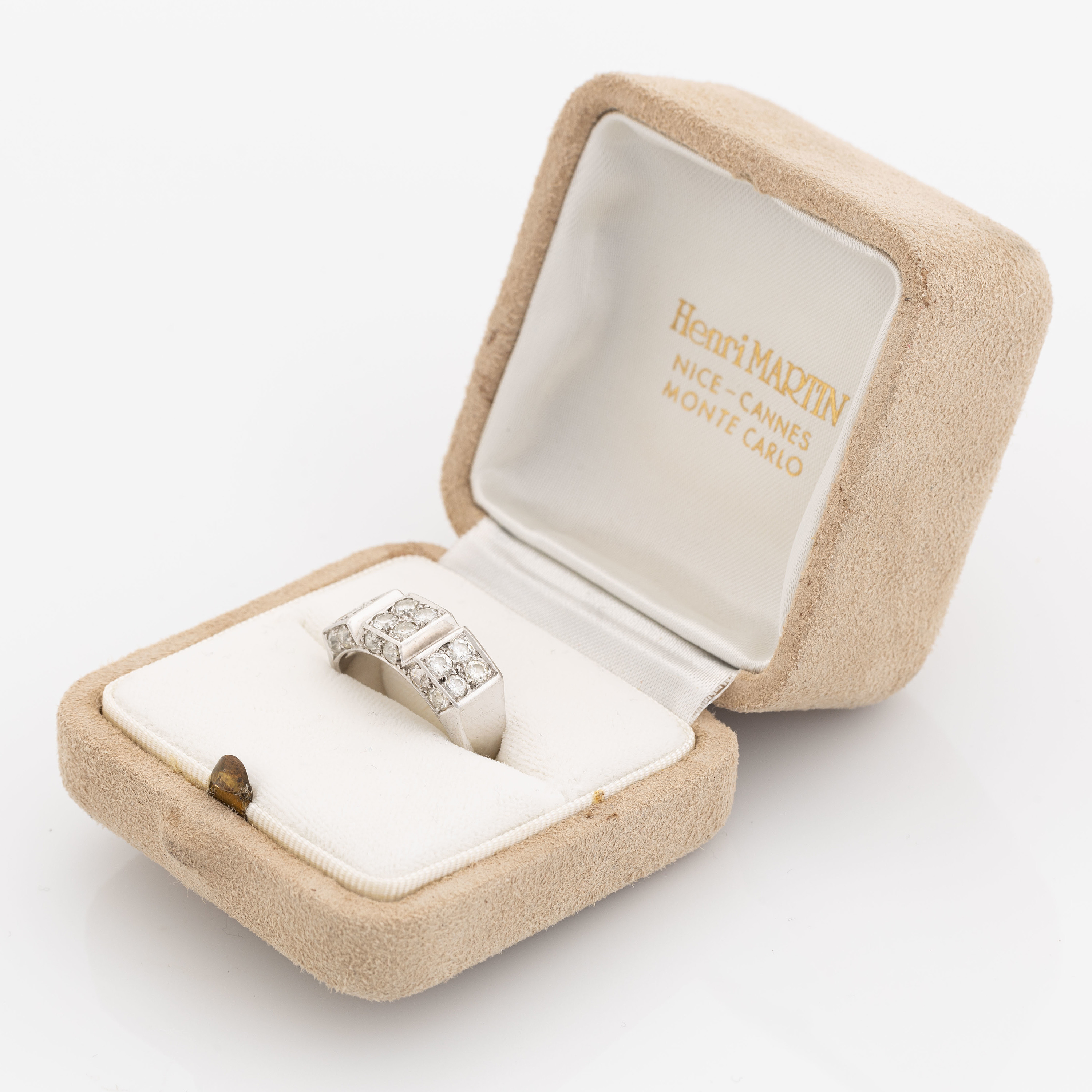 Ring, vitt guld med briljantslipade och gammalslipade diamanter ...
