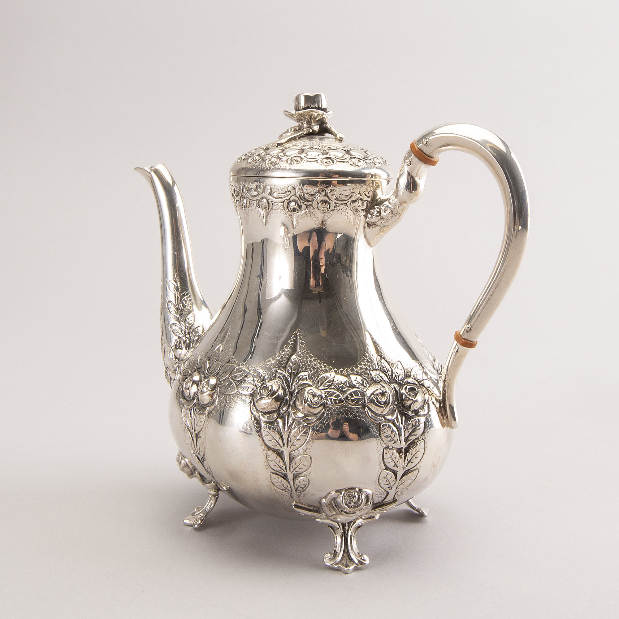 A set of four pcs of silver coffee service mid 1900s, total weight 916 ...