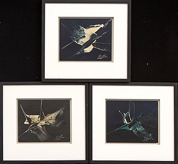 Manuel Viola, a set of three oil on panel signed. - Bukowskis