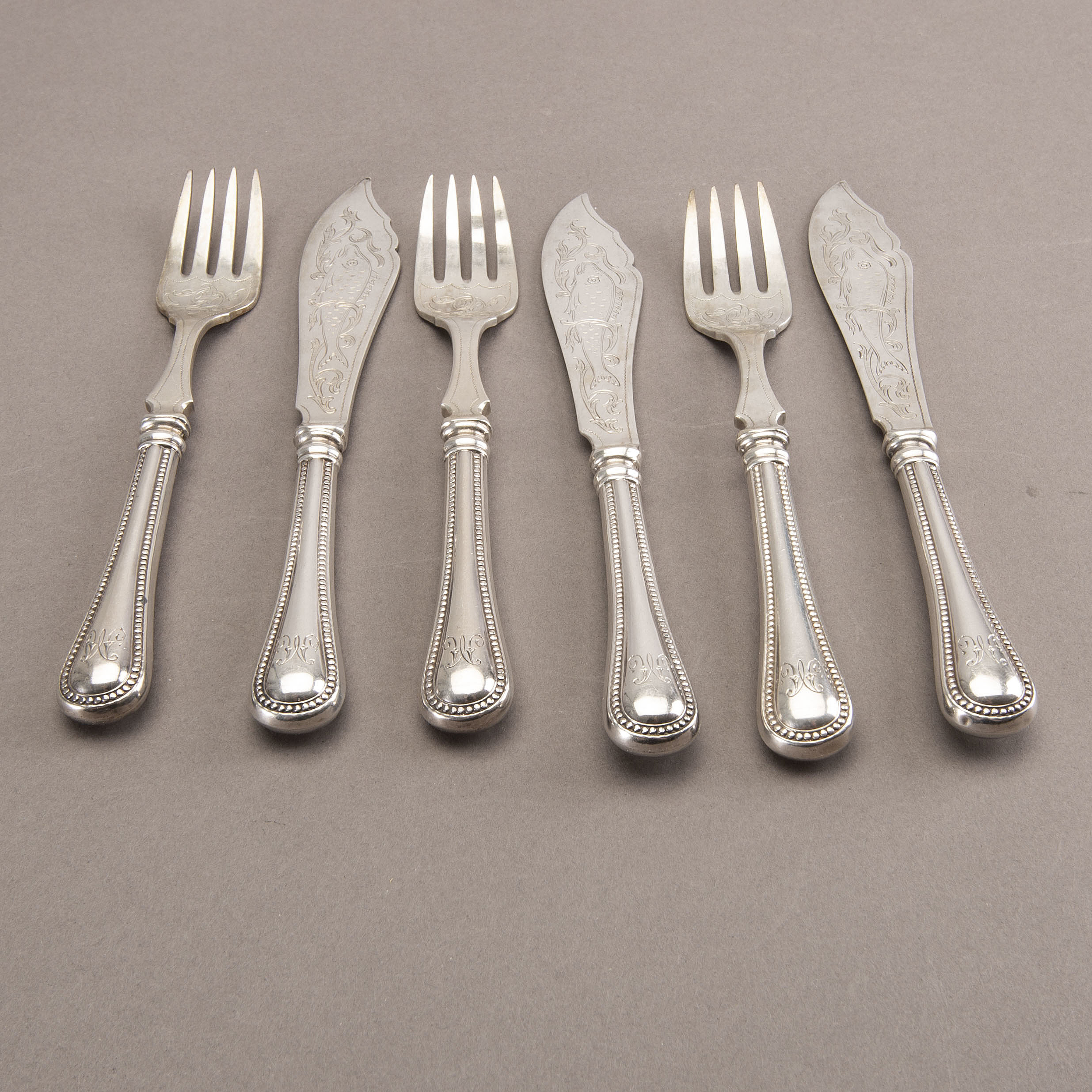 A Danish 20th century set of 16 pcs of silver cutlery mark of Vilhelm ...