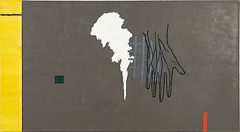 Steve Joy, blandteknik på duk, signerad och daterad 1988 a tergo ...