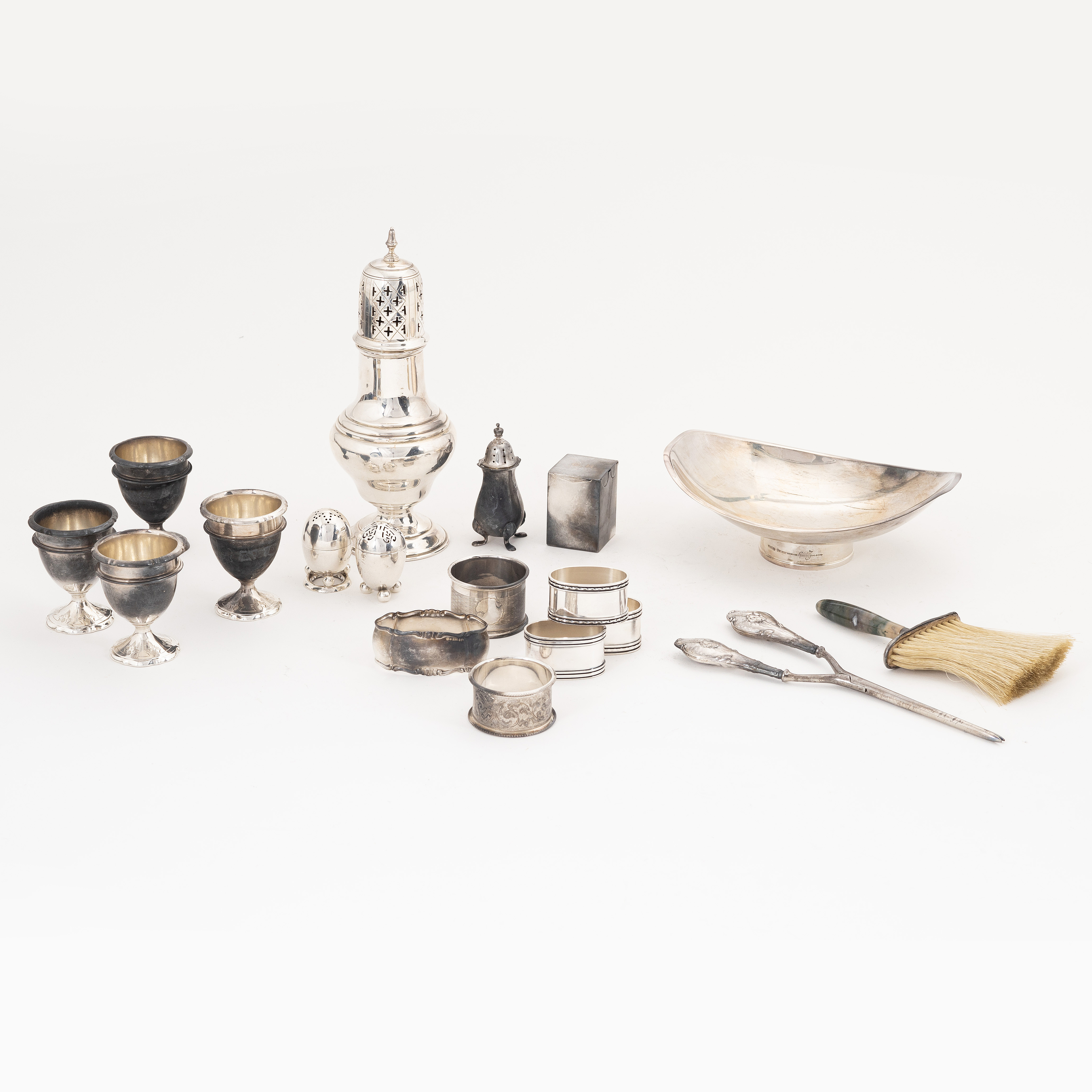 18 pieces silver, including a bowl with mark of Gustaf Janson, CG ...