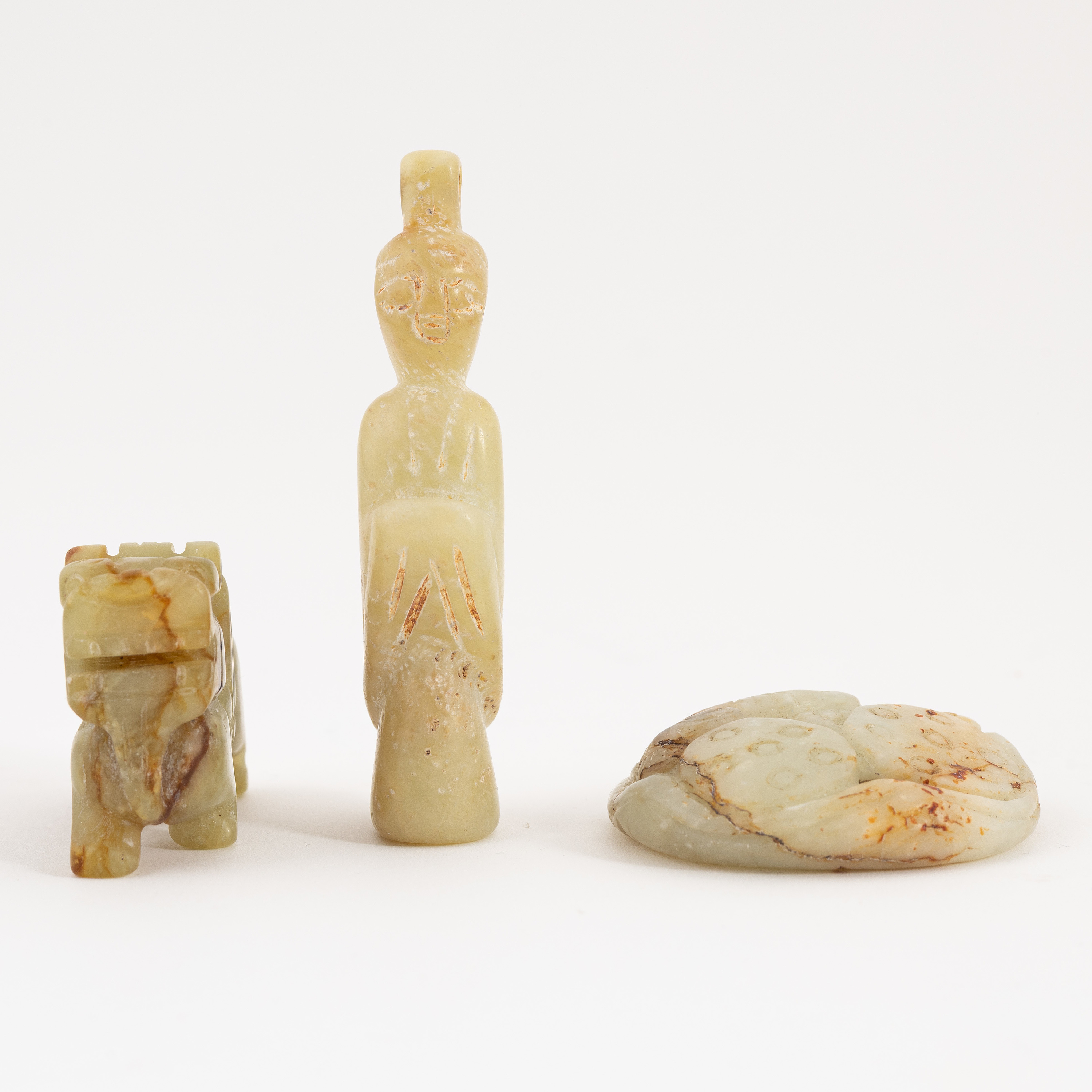 A set of five Chinese stone objects, 20th century. - Bukowskis
