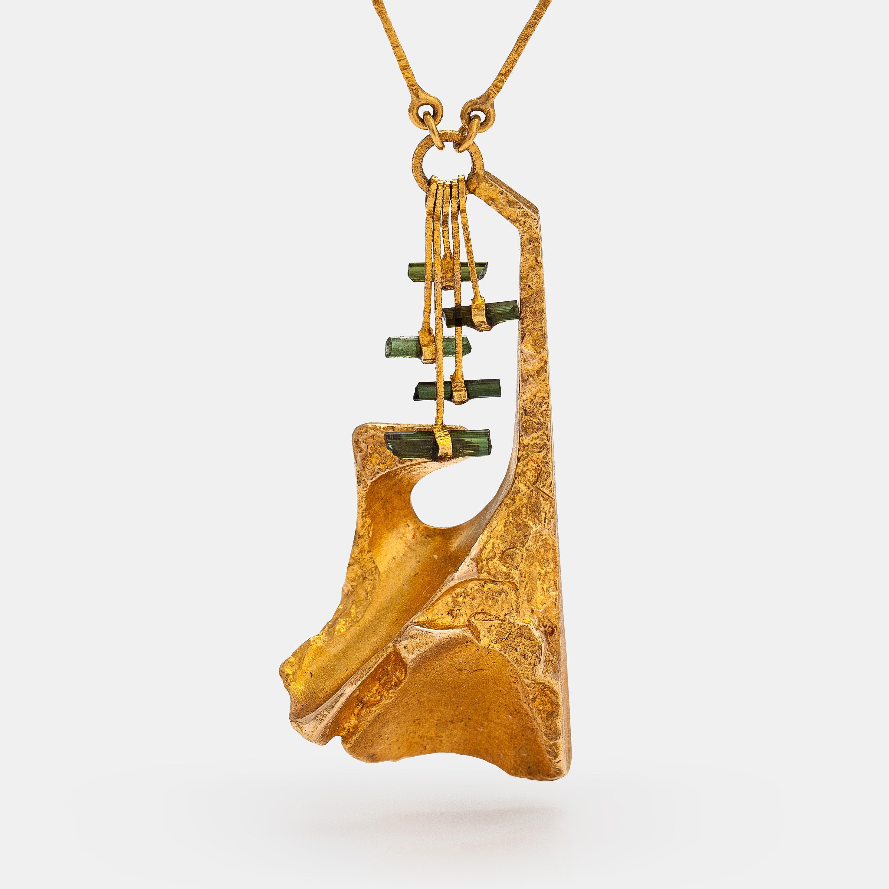 Björn Weckström, Halsband "Semiramis", 14K guld och turmaliner. Lapponia 1975. - Bukowskis