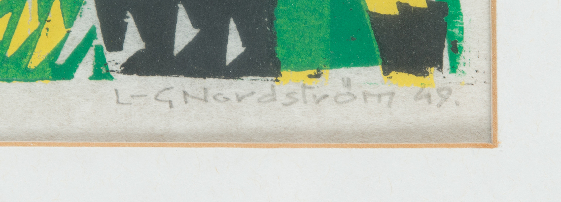 Lars-Gunnar Nordström, wood cut, signed and dated-49. Numbered 14/15 ...