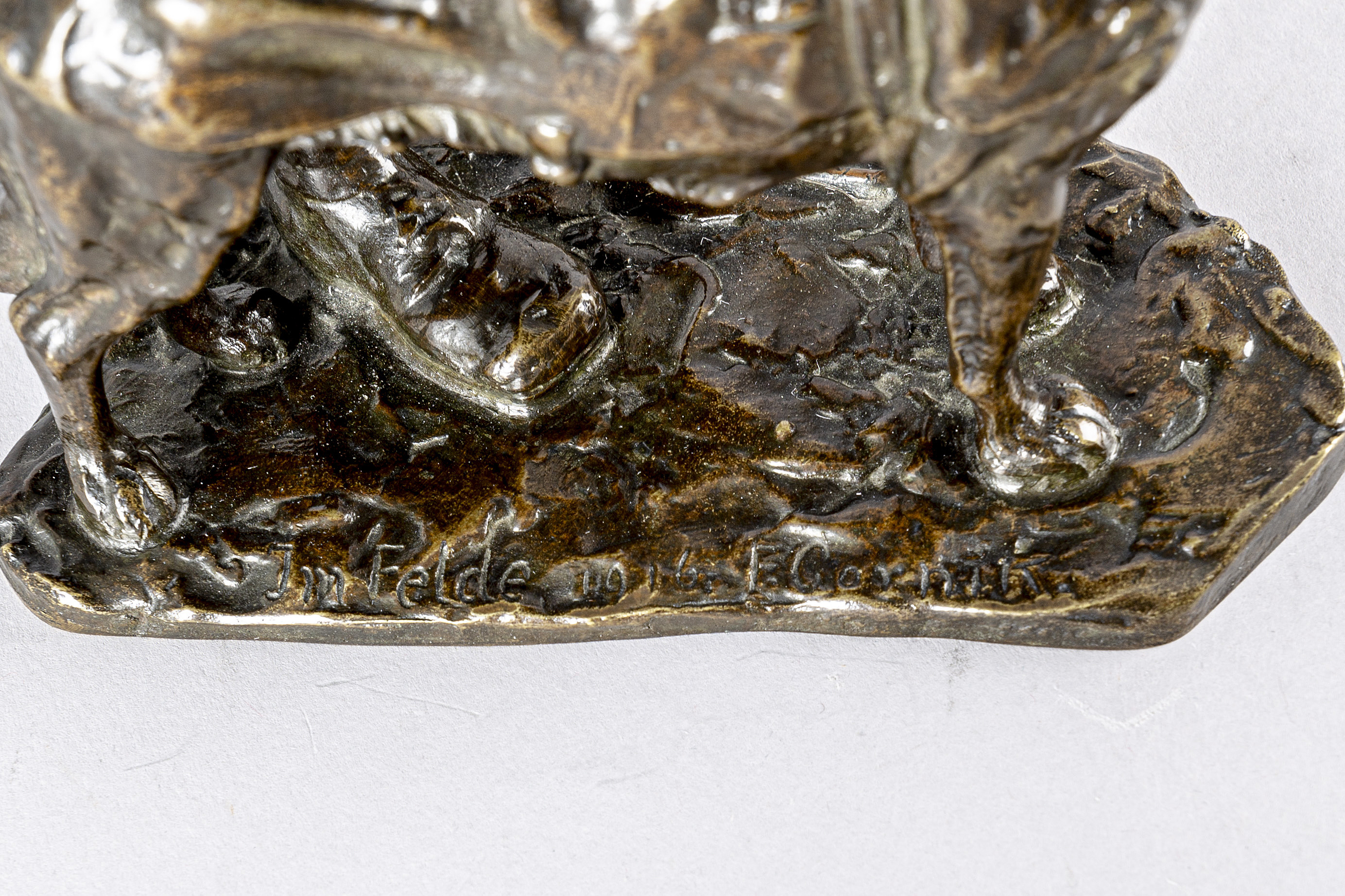 Fried Cornik, a signed and dated 1916 bronze sculpture. - Bukowskis