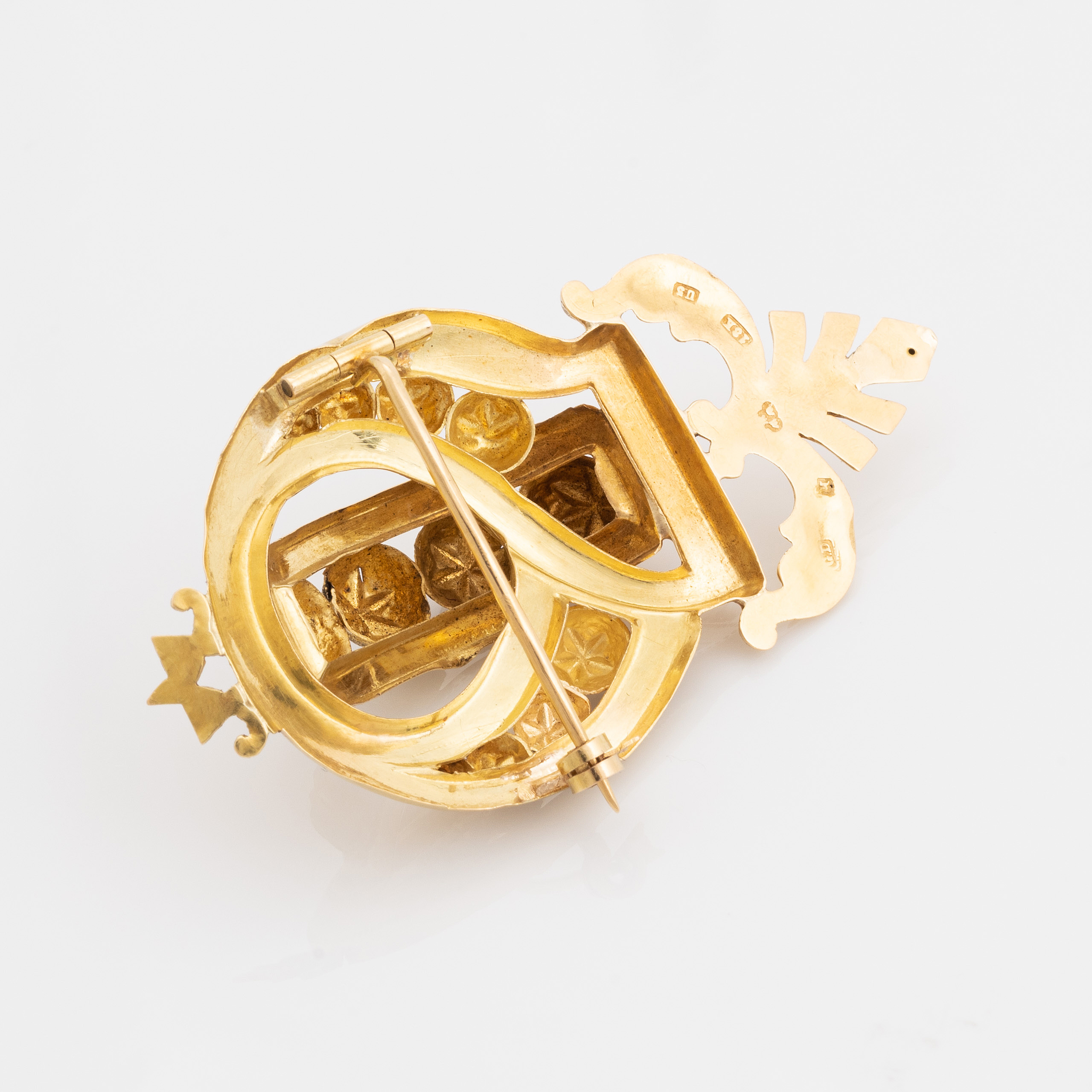 Brooch, 18K gold, GD, Gustaf Dahlgren, Malmö 1874. - Bukowskis