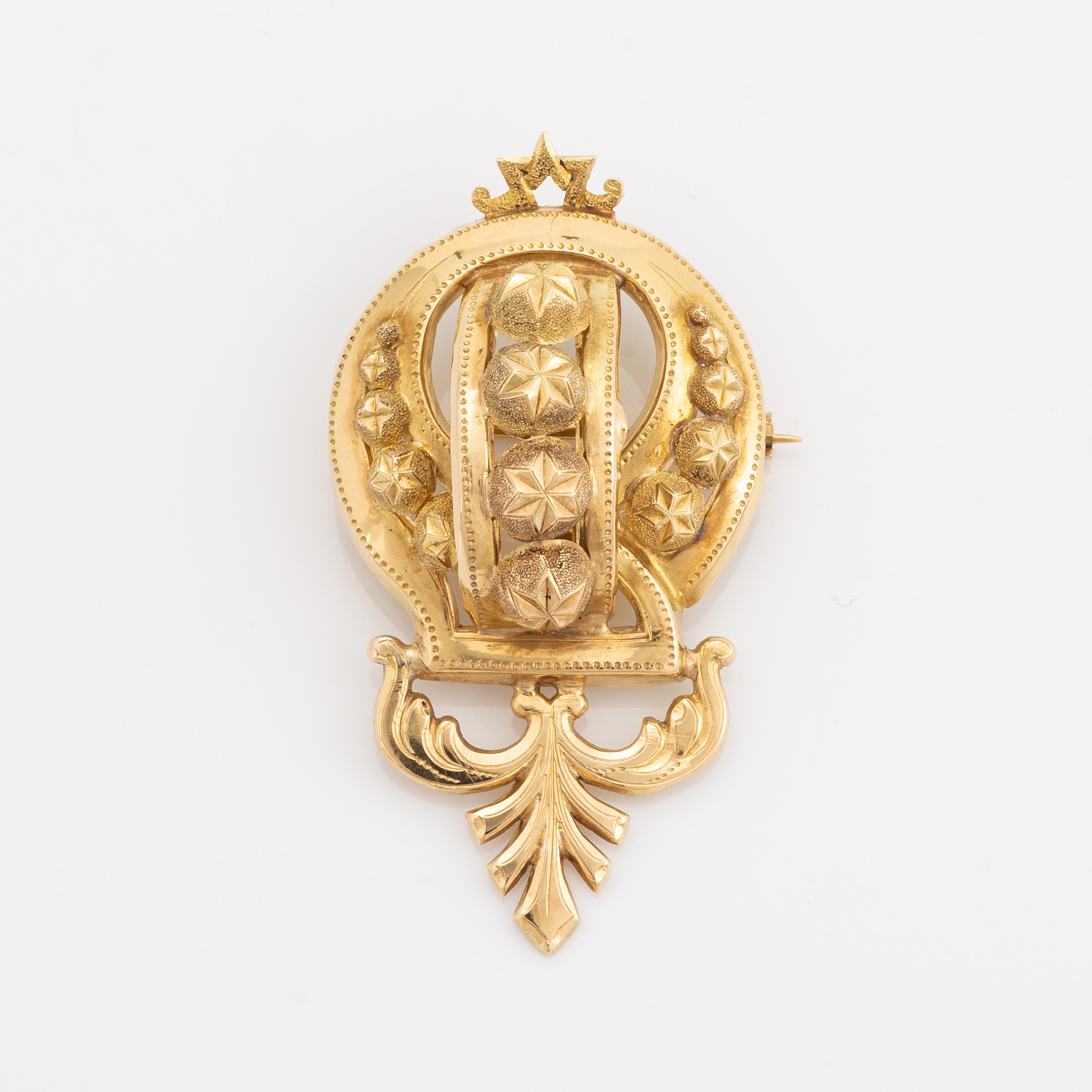 Brooch, 18K gold, GD, Gustaf Dahlgren, Malmö 1874. - Bukowskis