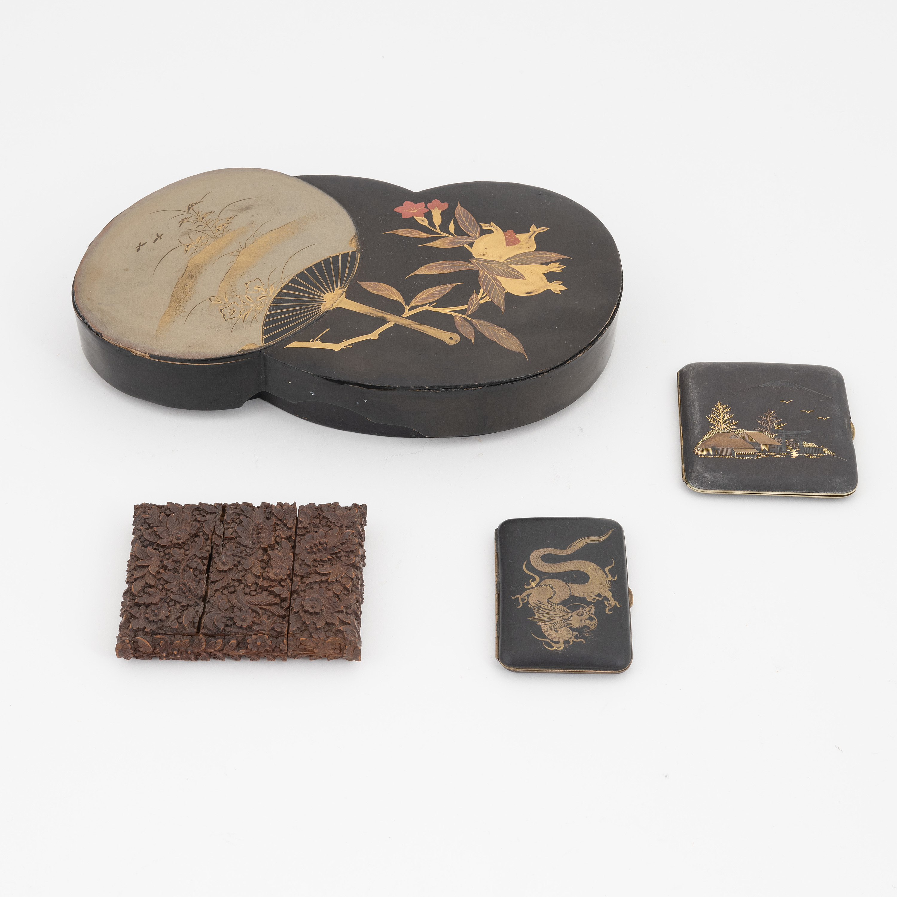 A set of four Japanese boxes, Meiji period (1868-1912). - Bukowskis