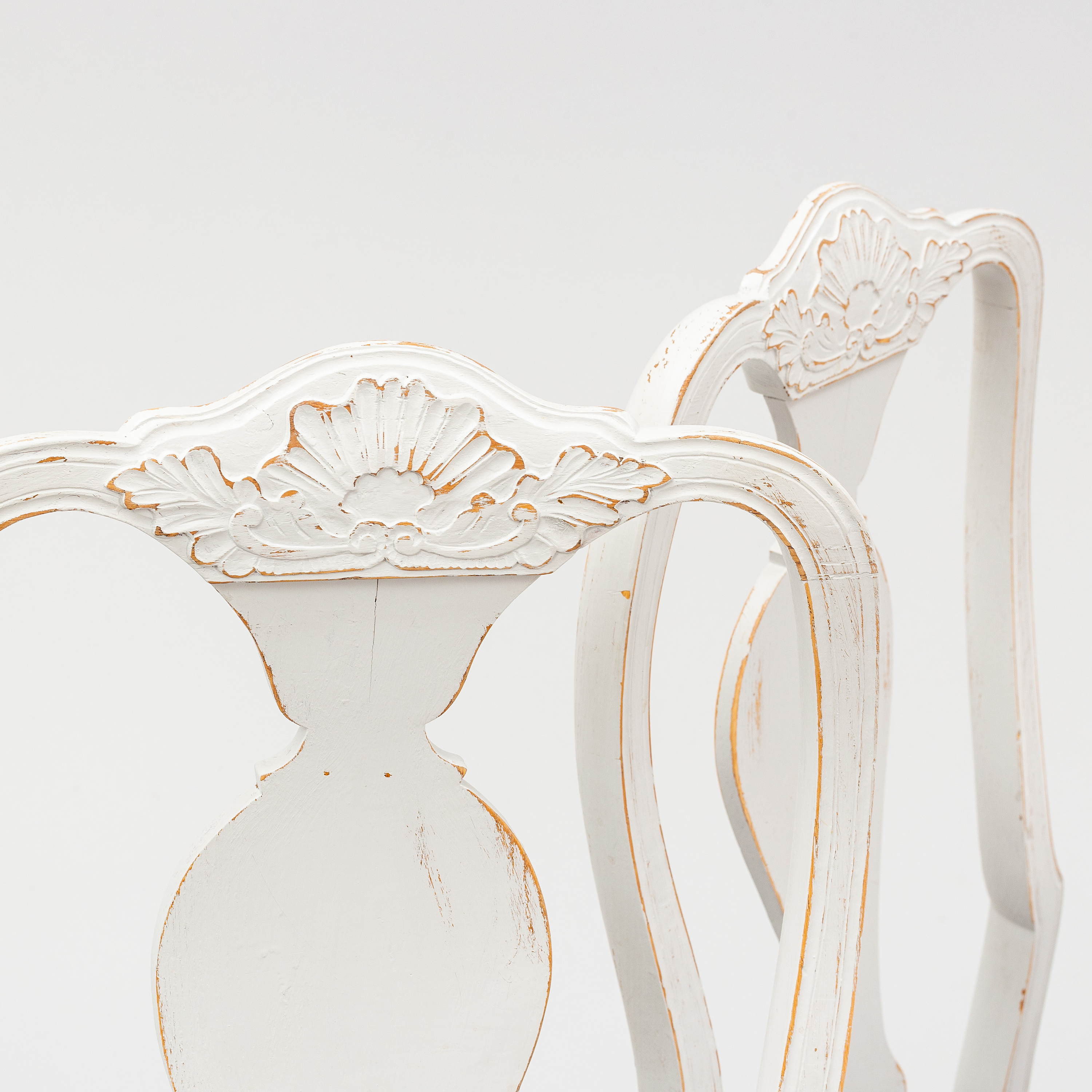 Six painted Rococo style chairs, mid 20th Century. - Bukowskis