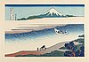 Katsushika Hokusai, after, a set of six woodblock prints in colours ...