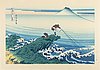 Katsushika Hokusai, after, a set of six woodblock prints in colours ...