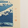 Katsushika Hokusai, after, a set of six woodblock prints in colours ...