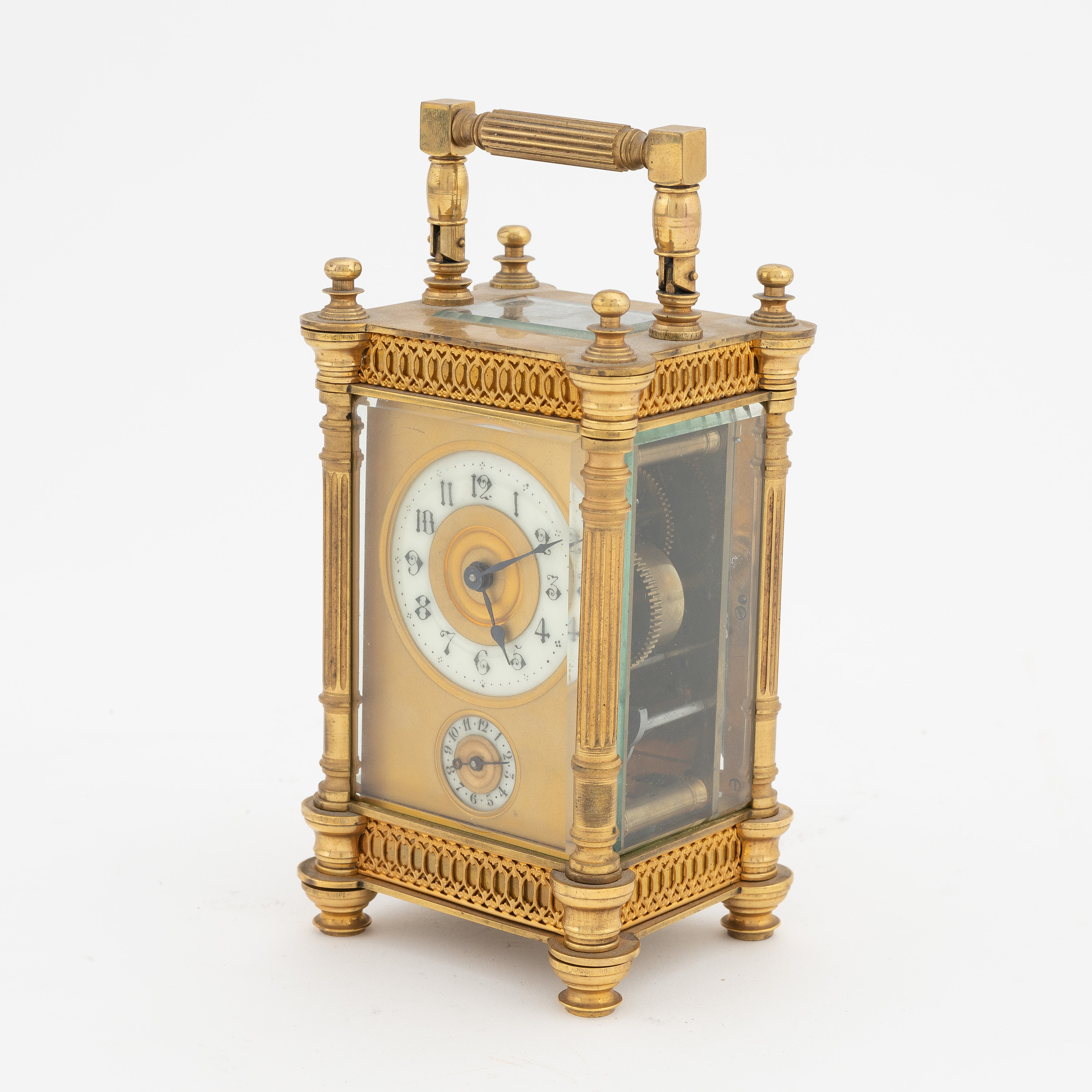 A brass carriage clock, Duverdrey & Bloquel, France, around the year ...