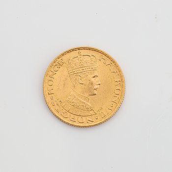 Haakon VII, guldmynt, Norge, 10 kr, 1910. - Bukowskis