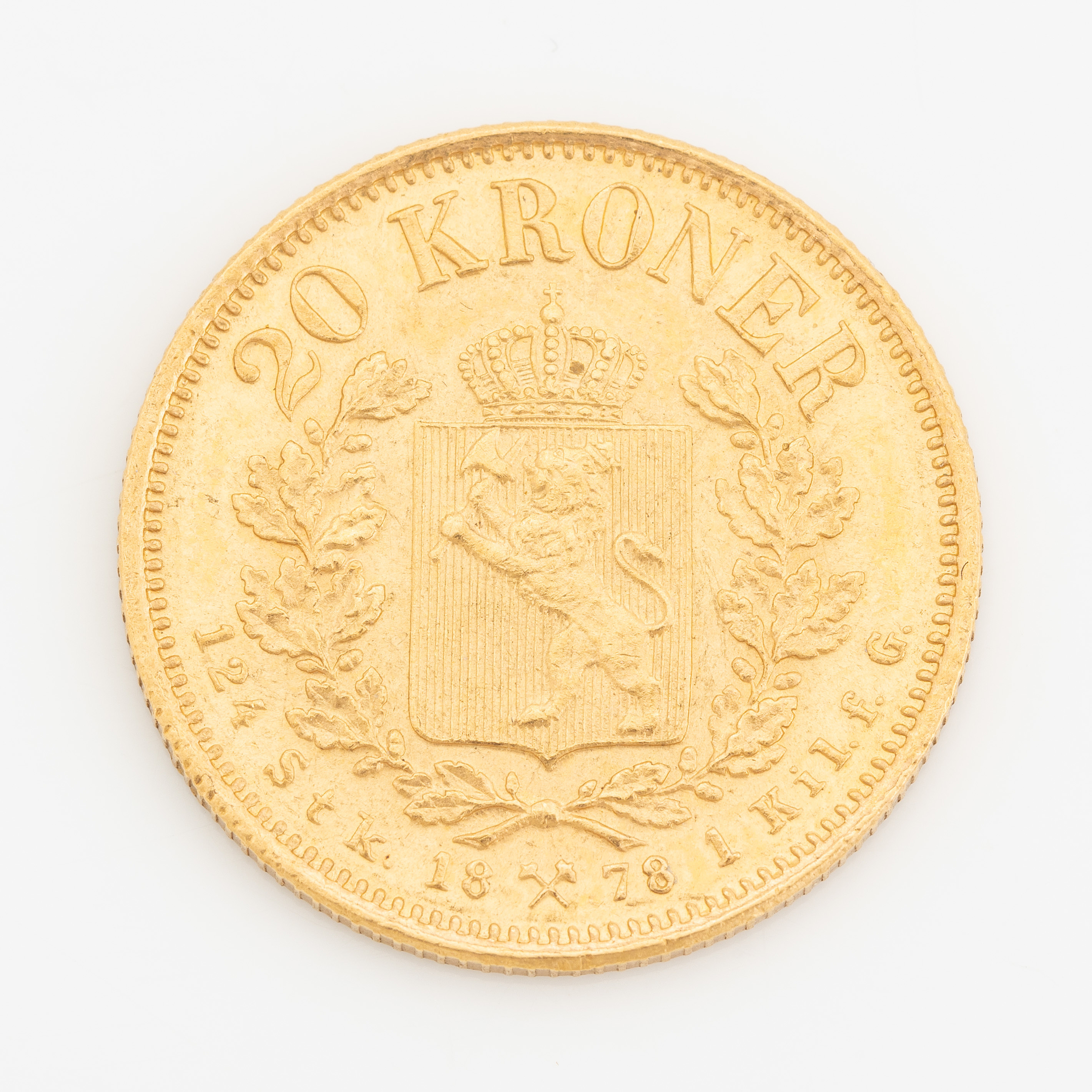 Oscar II, guldmynt, Norge, 20 kr, 1878. - Bukowskis