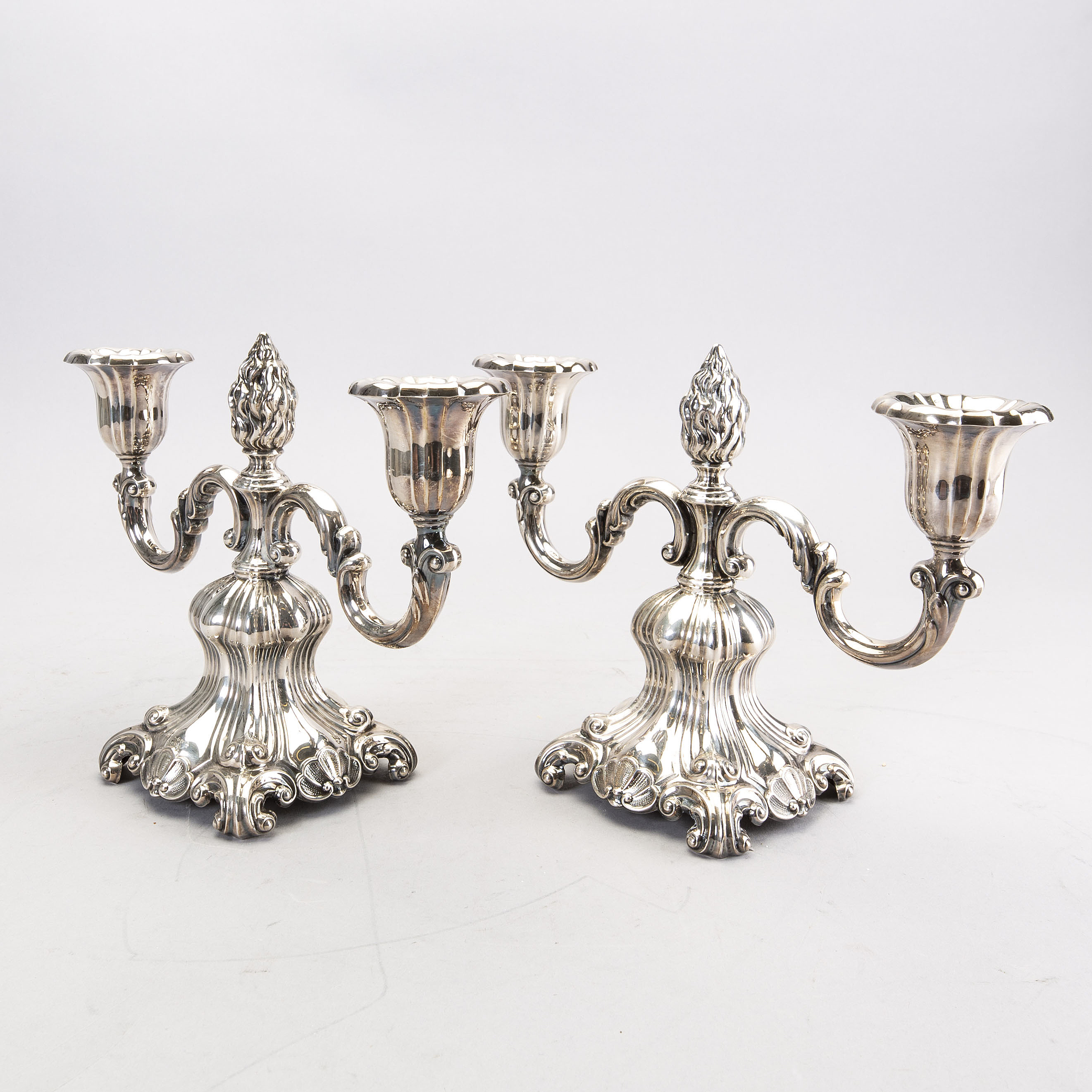 Carl Hoff kandelabrar ett par silver Helsingborg 1930/40-tal (svenska ...