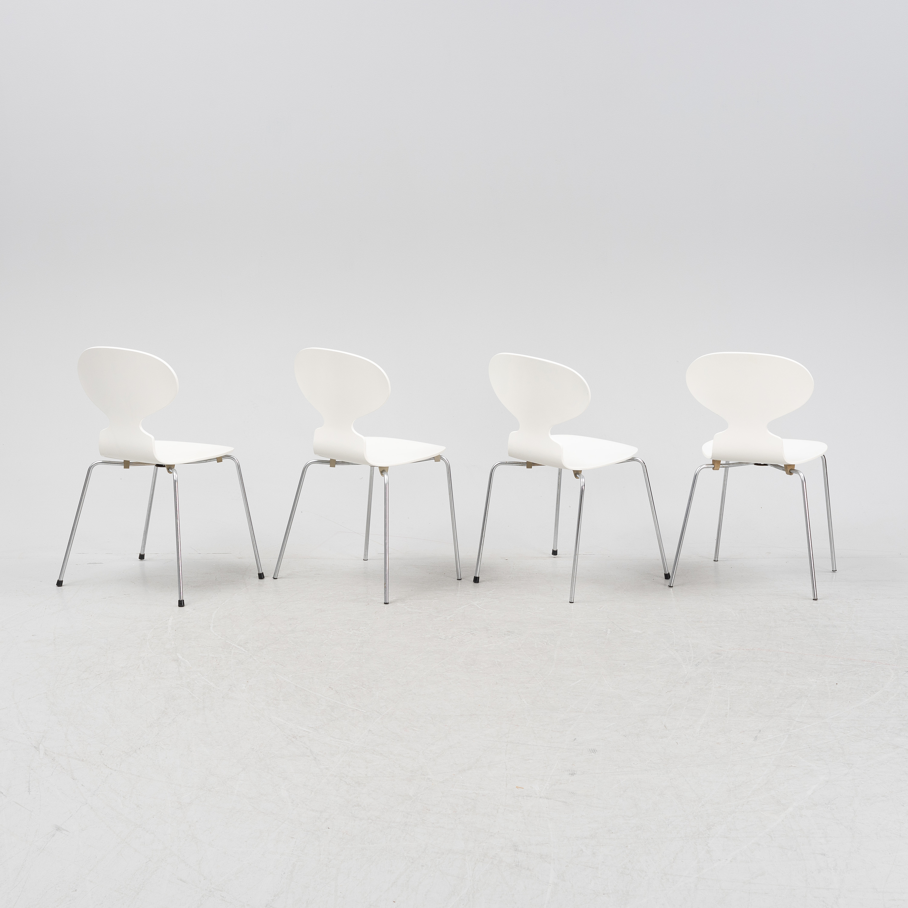 Arne Jacobsen, a set of four 'Myran' chairs, Fritx Hansen Denmark, 1970 ...