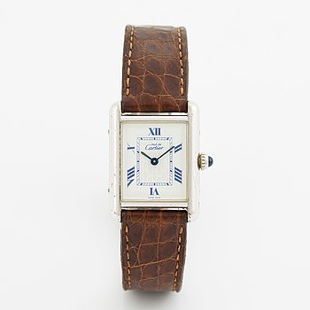 must de Cartier, Tank, wristwatch, 22 x 22 (29,5) mm. - Bukowskis