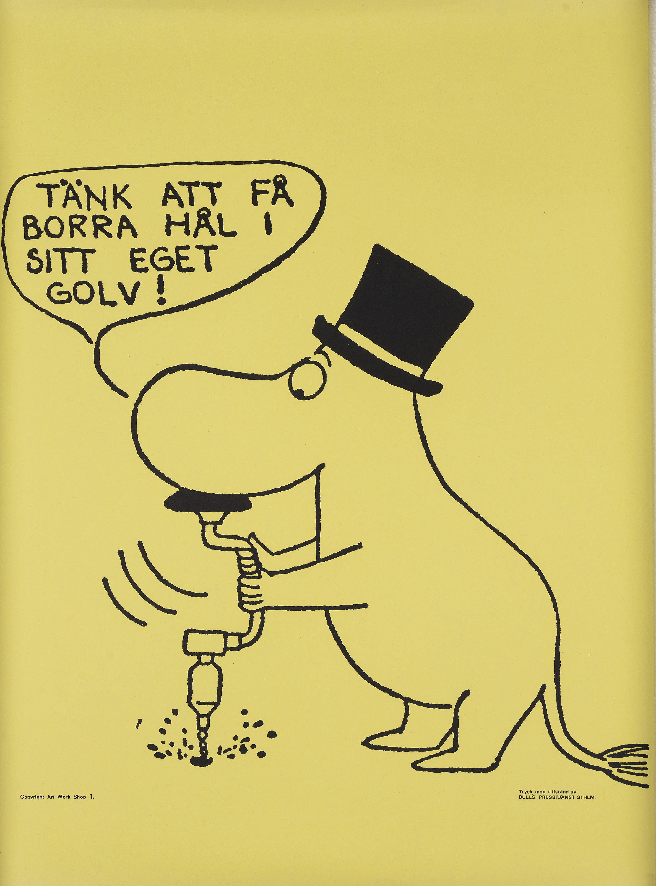 Tove Jansson, six Moomin posters from Bull's Presstjänst, Art Work Shop ...