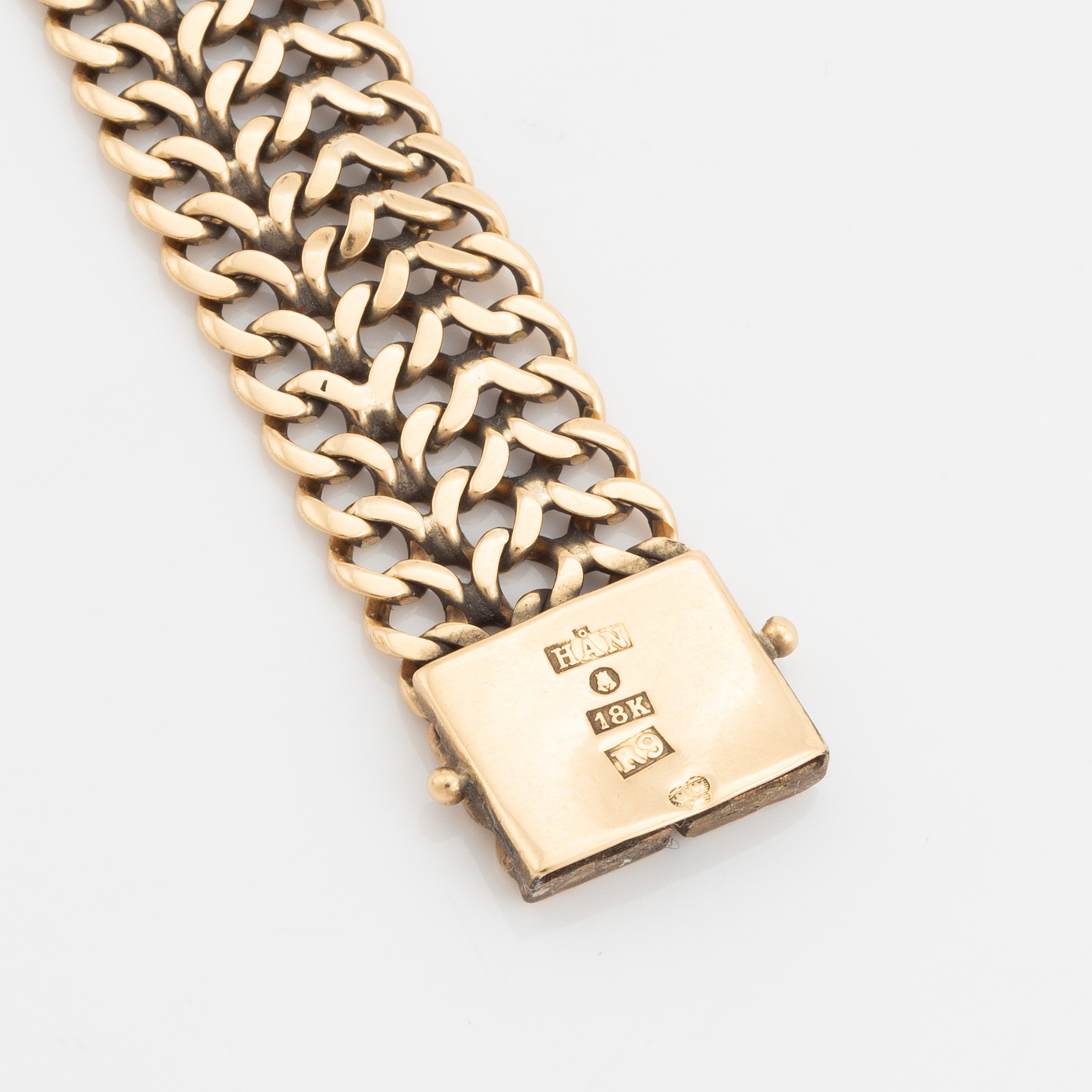 Armband, 18K guld, fiskbenslänk. - Bukowskis