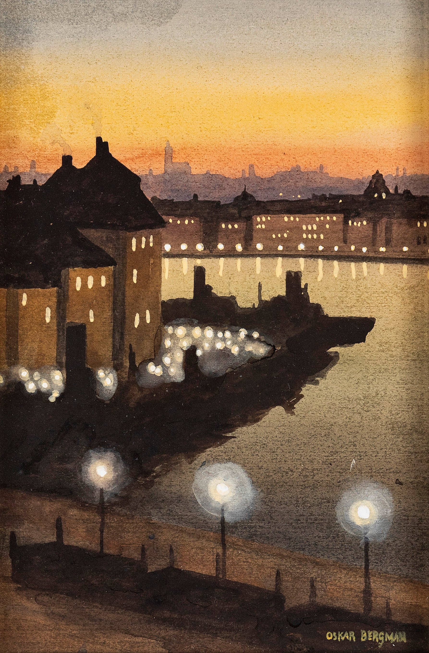 Oskar Bergman, View over Stockholm. - Bukowskis