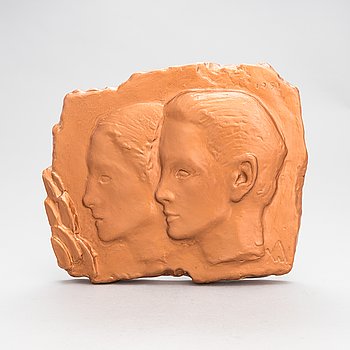 Wäinö Aaltonen, painted plaster relief, signed and dated 1951. - Bukowskis
