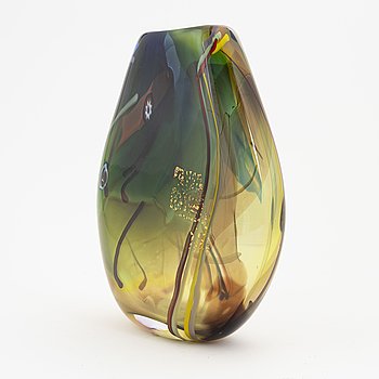 Jan-Erik Ritzman, a unique glass vase, Transjö, signed and dated -89 ...