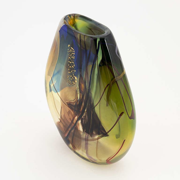 Jan-Erik Ritzman, a unique glass vase, Transjö, signed and dated -89 ...