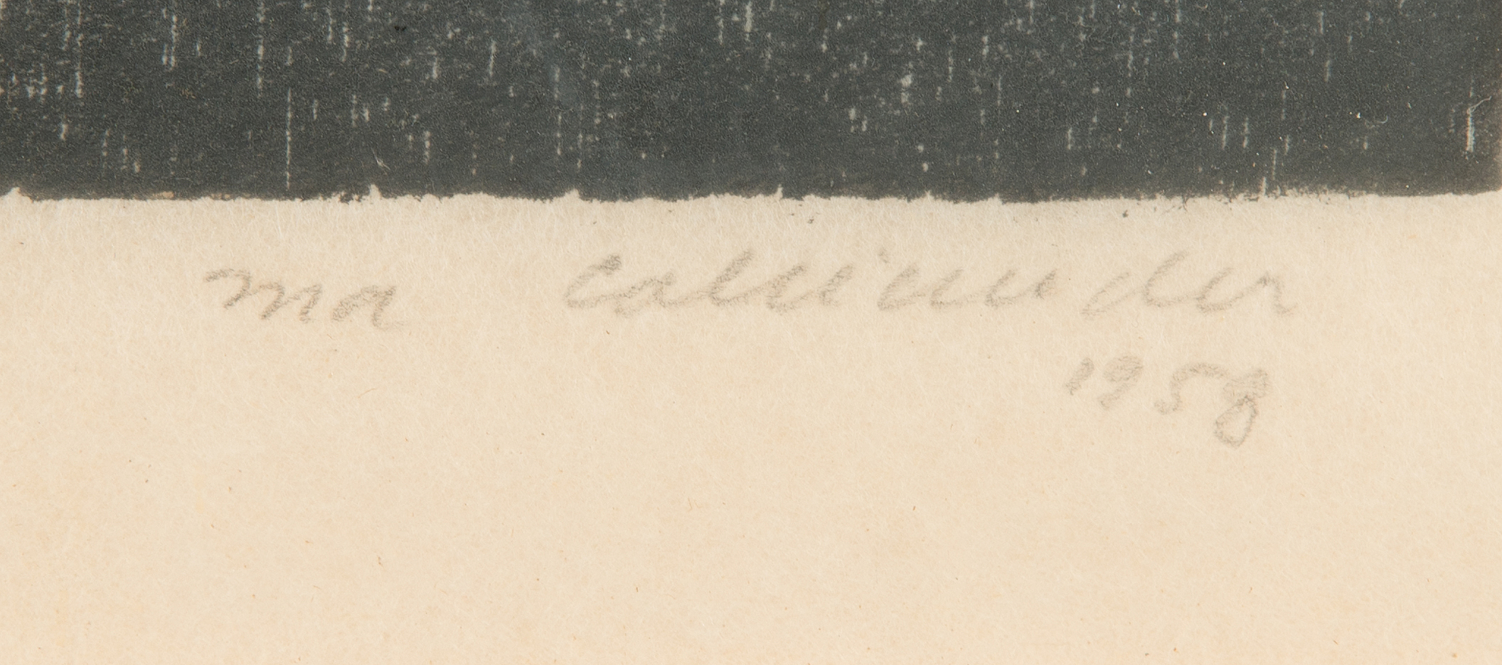 Ina Colliander, träsnitt, signerad och daterad 1958, märkt tpl'a 9/10 ...