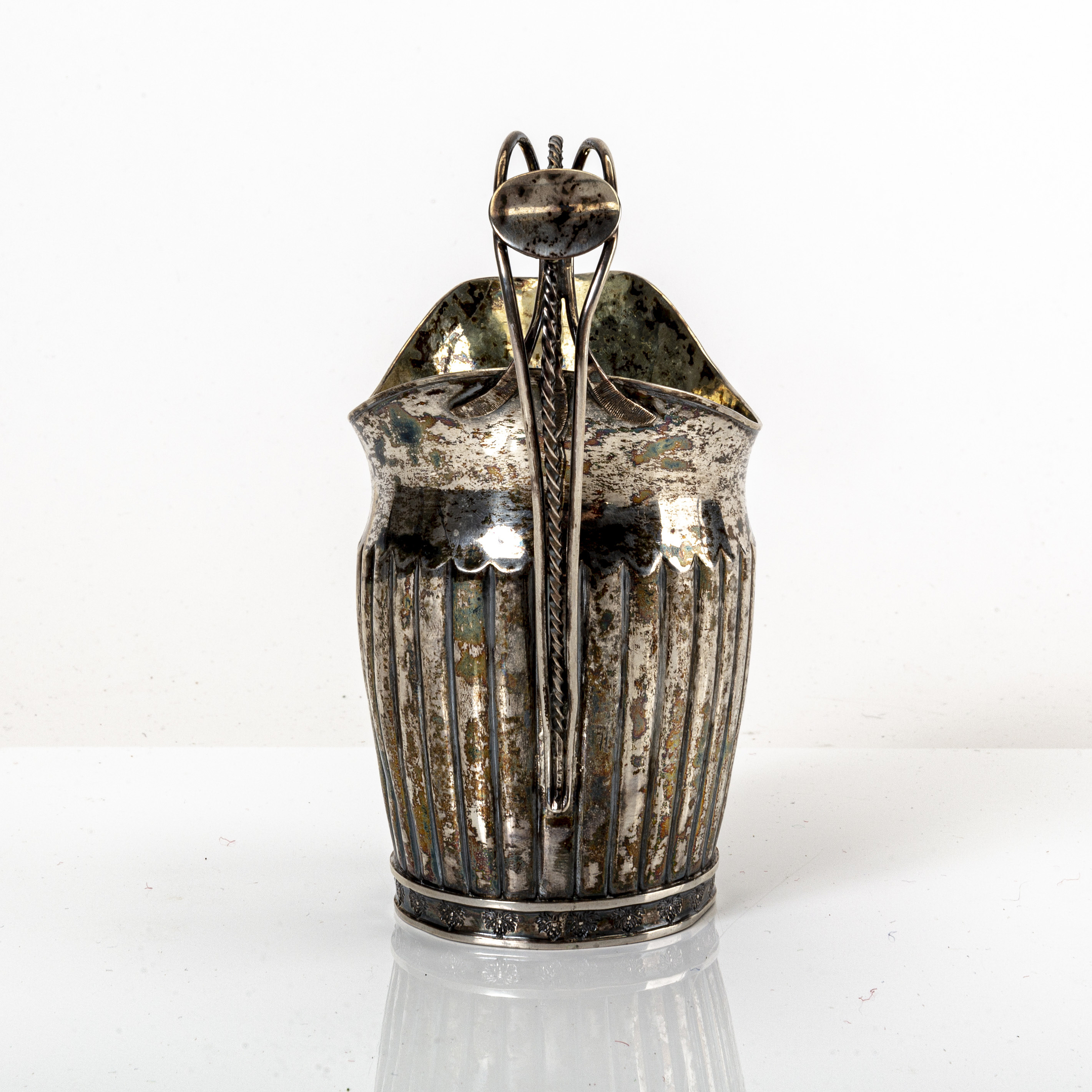 A 19th century silver and gold plated cream jug, maker's mark of Carl ...