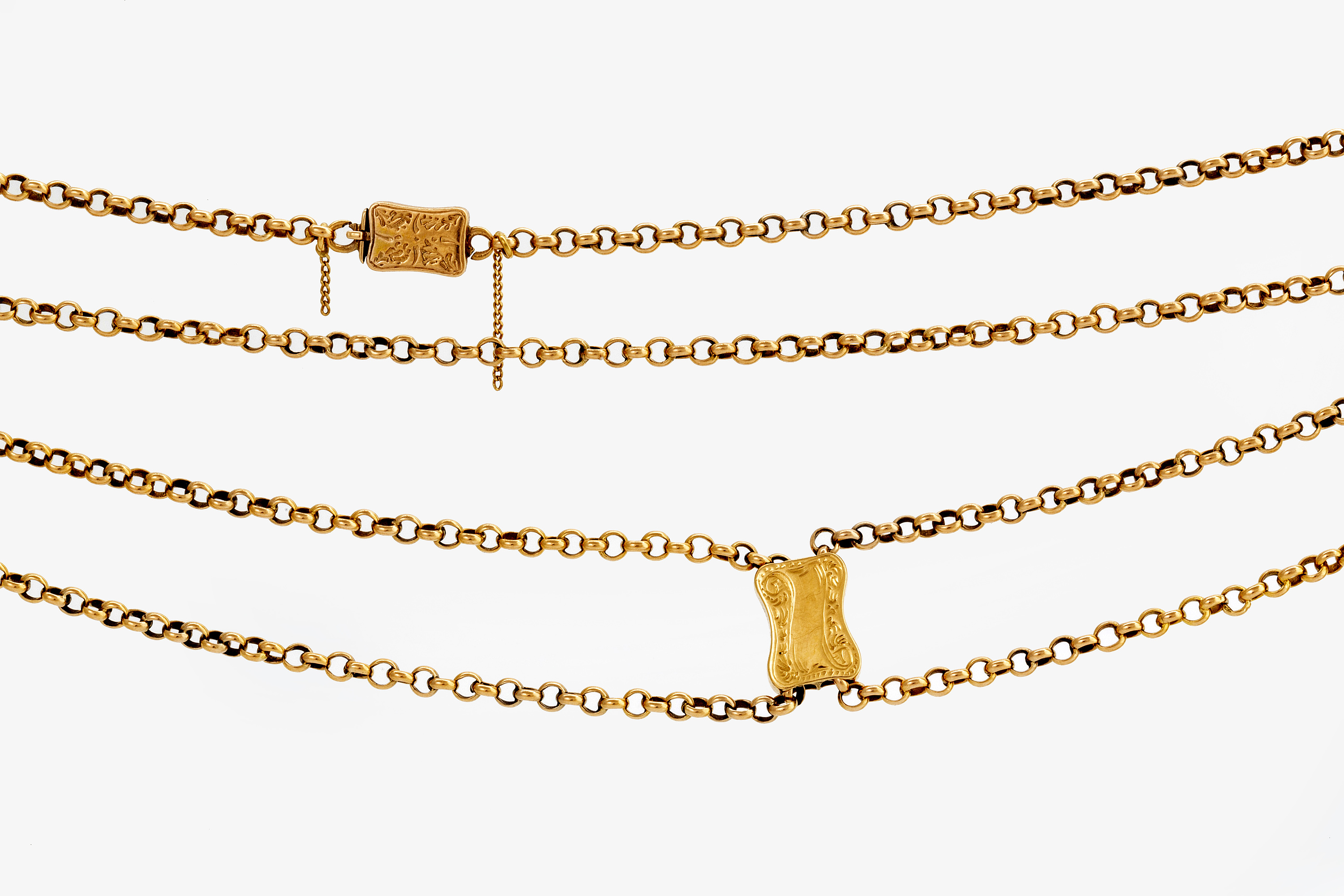 An 18K gold watch chain with movable decoration. - Bukowskis