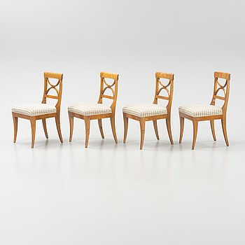 Four Karl-Johan style chair, Sweden, early 20th century. - Bukowskis