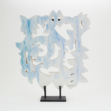 Per Olof Ultvedt, a painted wooden sculpture, signed P.O. Ultvedt 83 ...