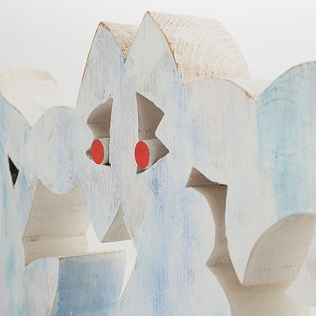 Per Olof Ultvedt, a painted wooden sculpture, signed P.O. Ultvedt 83 ...