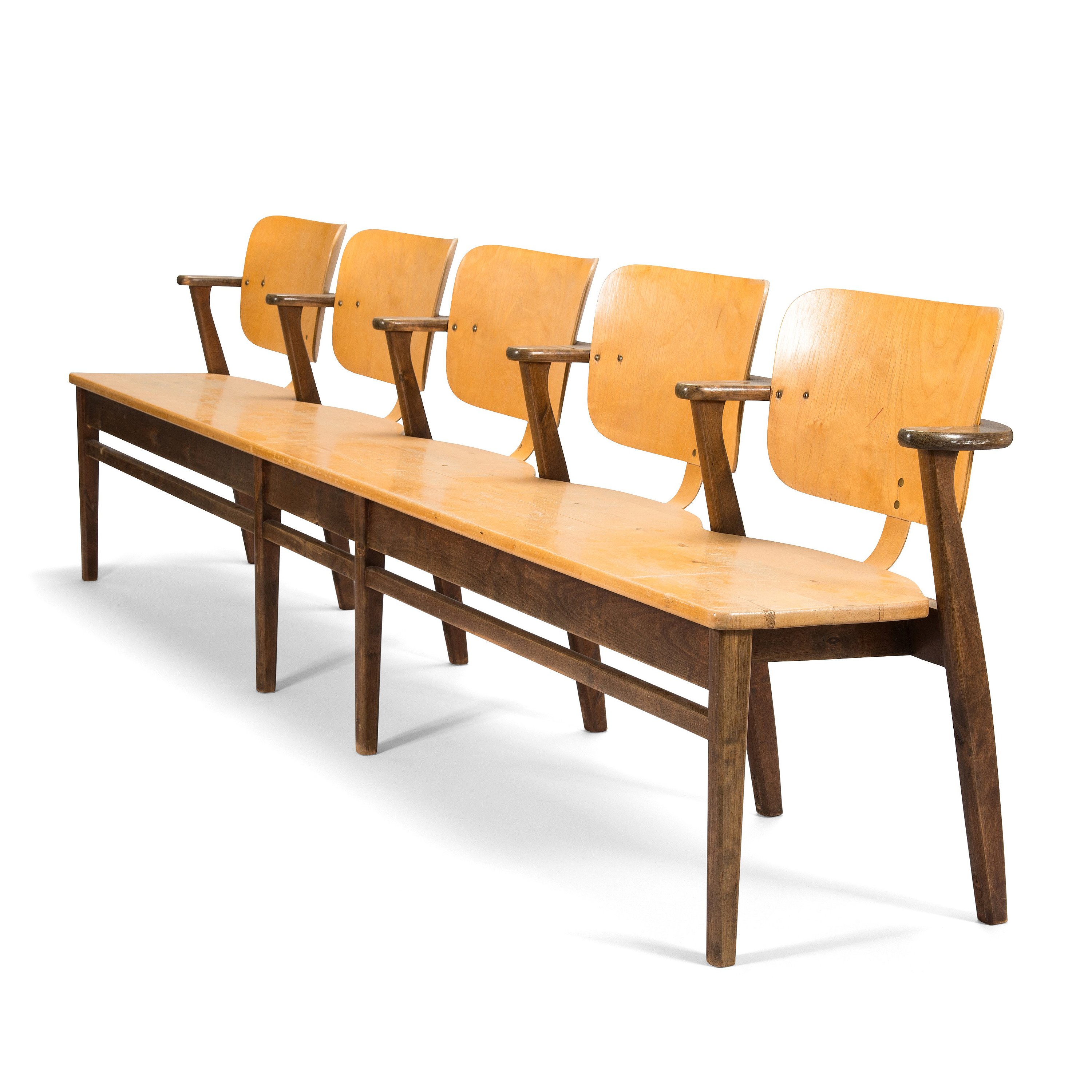 Ilmari Tapiovaara, An early 1950s five-seater 'Domus' bench row ...