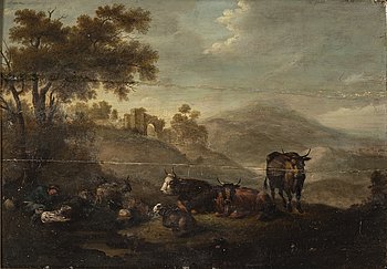 Nicolaes Berchem, manner of, oil on panel. - Bukowskis