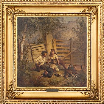 Knut Ekwall, olja på pannå signerad och daterad 1867. - Bukowskis