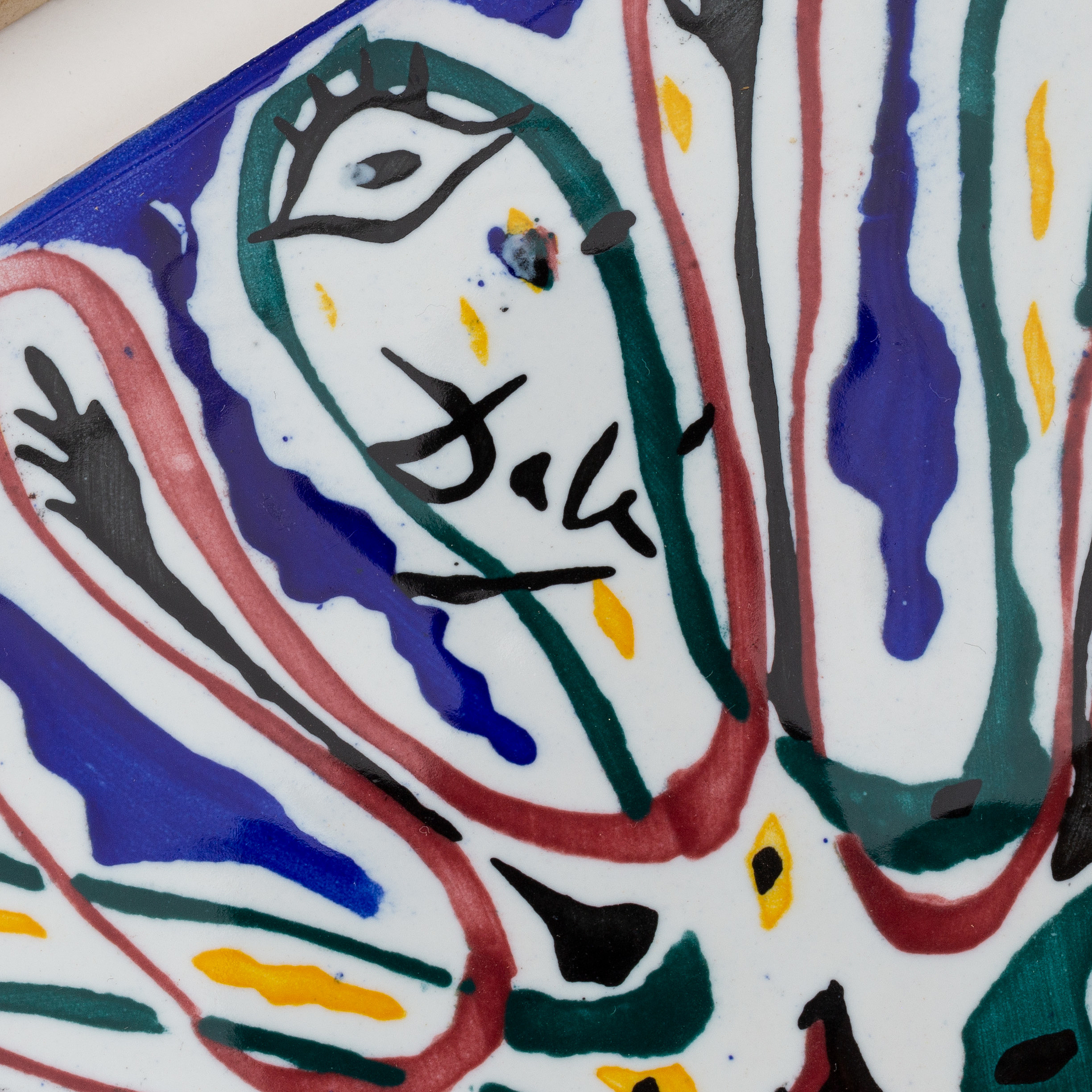 A set of six earthenware tile plates, after Salvador Dalí, late 20th ...